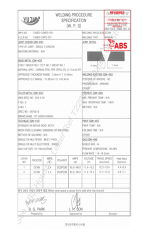 YUJU Engineering - WPS-ABS-CARBON-STEEL_01 > Certification